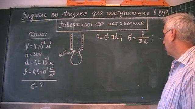 Определение коэффициента поверхностного натяжения
