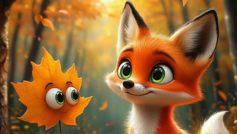 Осенняя сказка для детей. Лисёнок и осенний листик