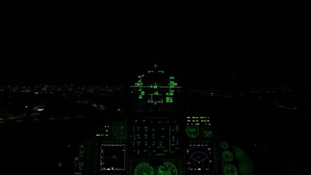 Посадка истребителя F-16C Viper. Ночь. Аэропорт Нальчик.