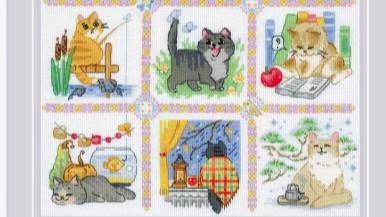 Болталка/Вышивка крестиком от Риолис "Кошачий календарь"