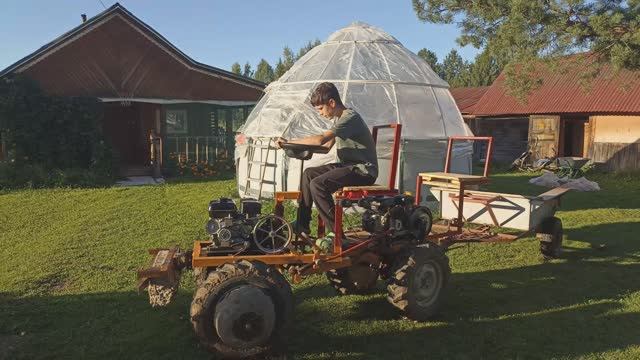 Трактор из двух мотоблоков