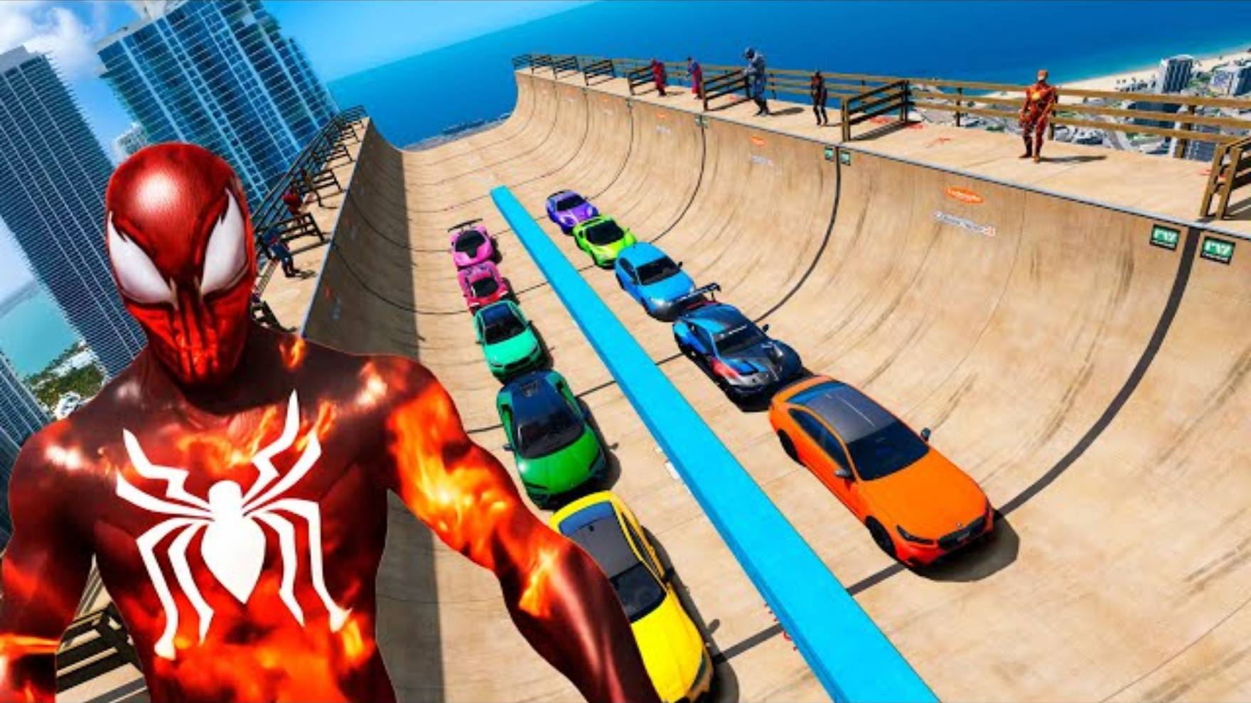 ГТА 5  ПОЛОСА ИСПЫТАНИЯ - трамплин для трюков с коровами и взрывами!