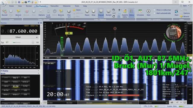 05.08.2025 16:59UTC, [Es], Ö1, Австрия, 87.6МГц, 1801км