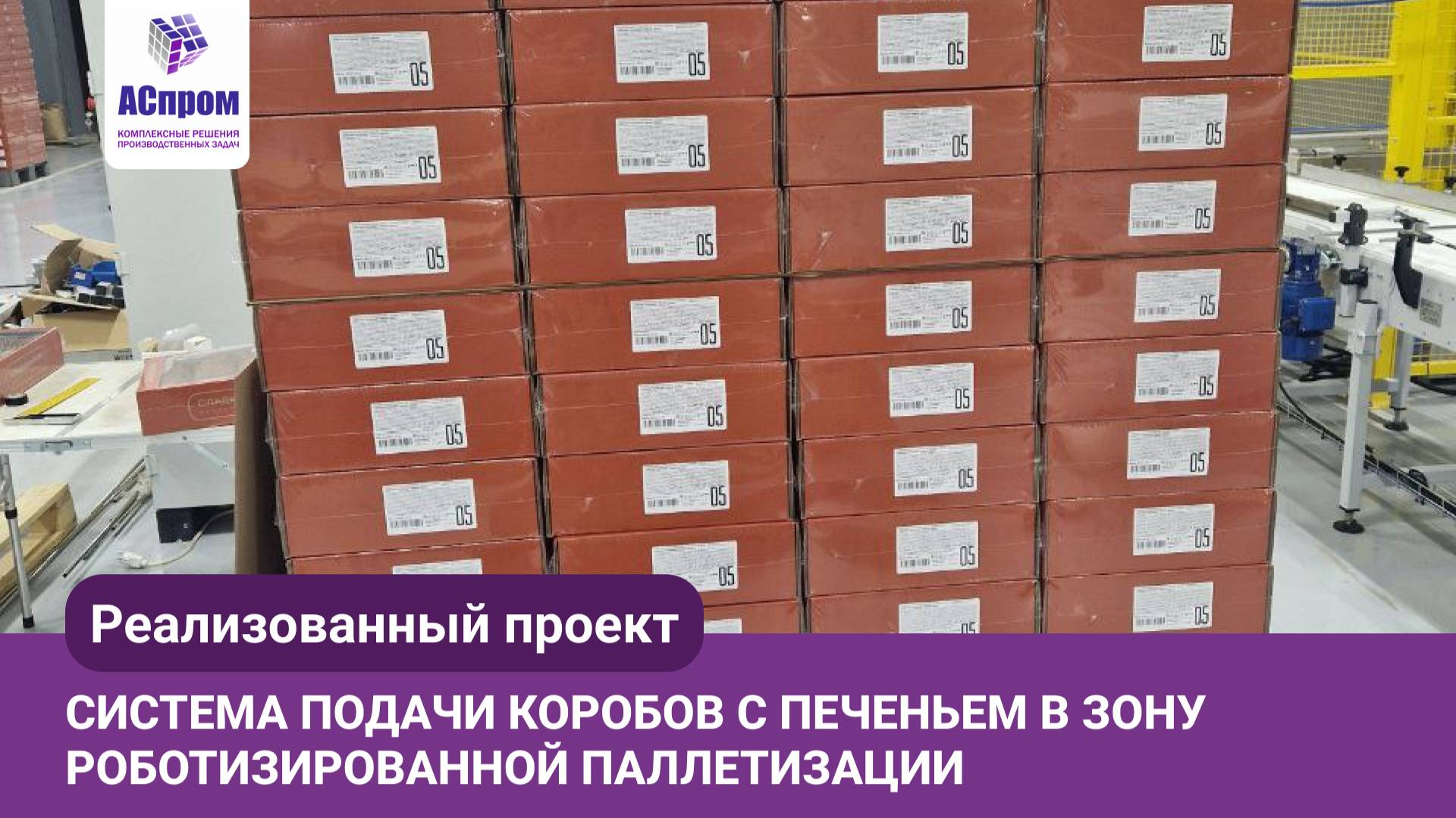 Кейс | автоматизация маркировки и укладки коробов с печеньем