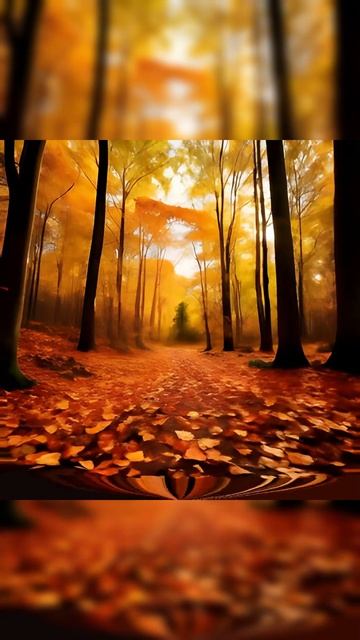 Осенний лес, созданный нейросетью