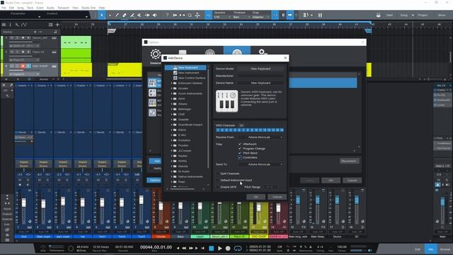 7 - Настройки программы Studio One -External devices