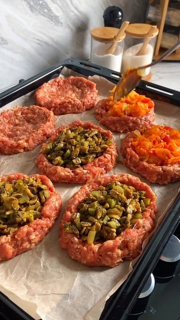 МЯСНЫЕ ГНЁЗДА С НАЧИНКОЙ 🫓 #фарш #мясо #гнезда
