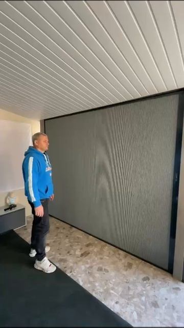 Штора гофре в раме на большой проем веранды