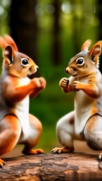 Драка белок в лесу: эпическое сражение за орехи! Белки дерутся
