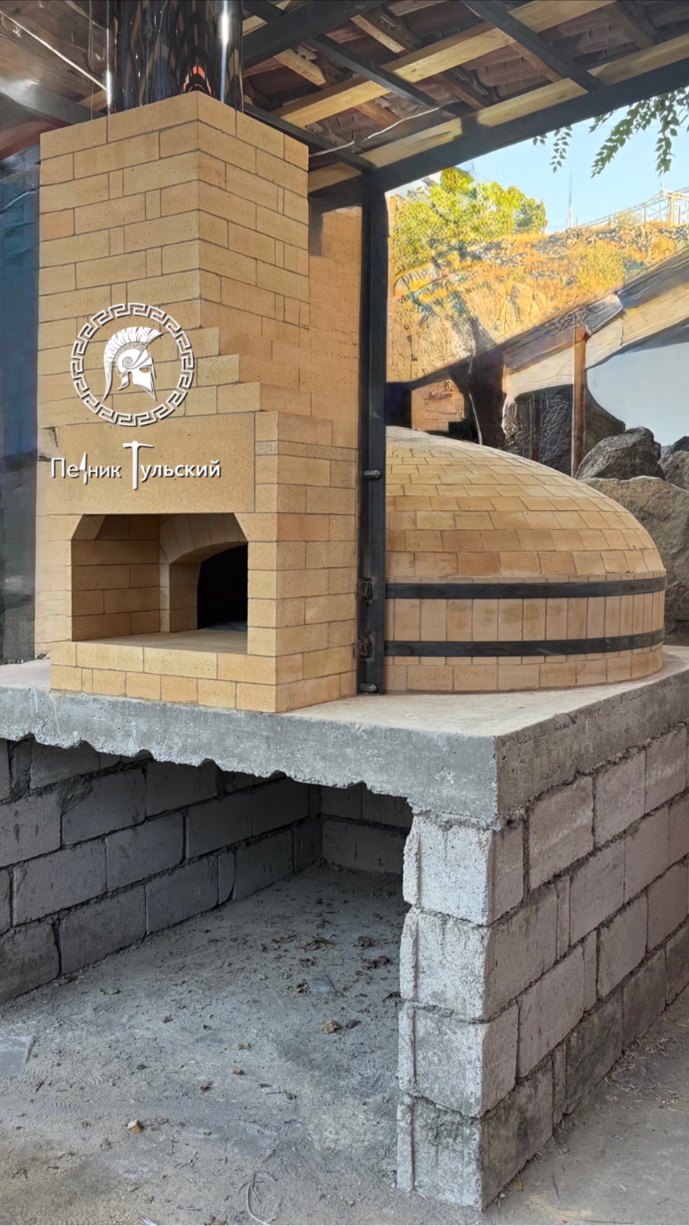 Пампейская печь из кирпича в ресторане