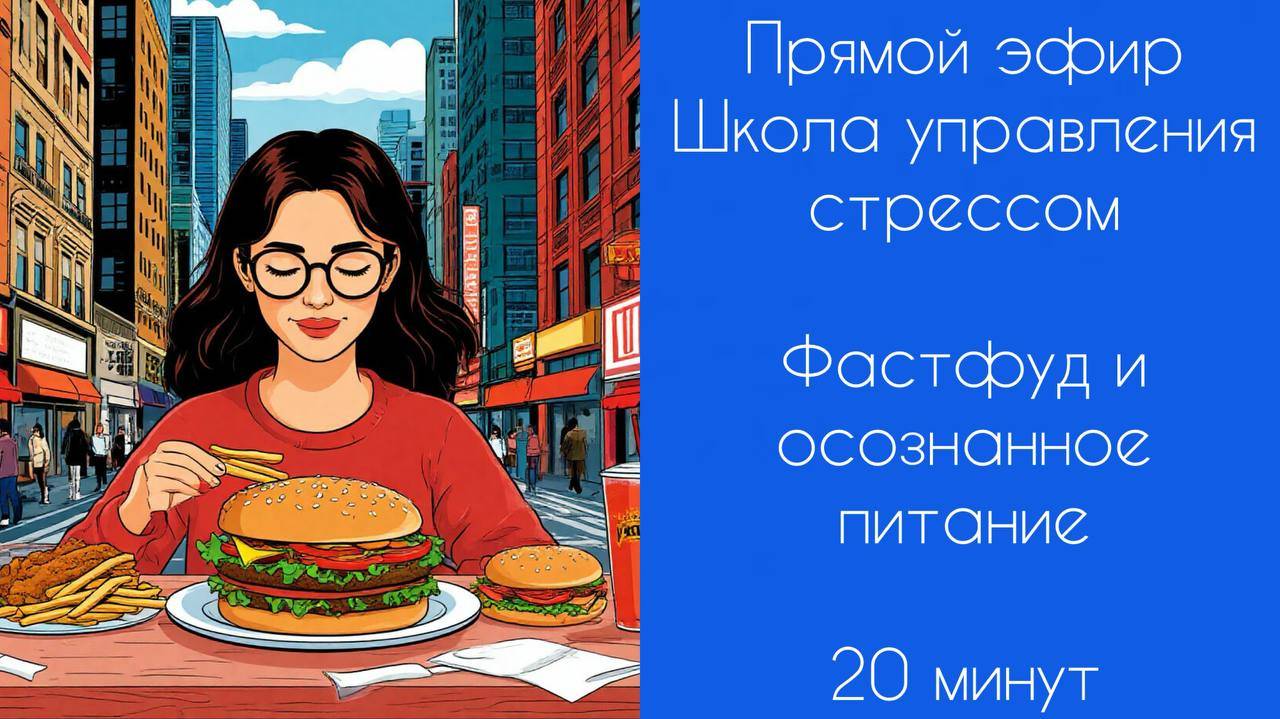 Эфир 17.09.2025 | Школа управления стрессом | Фастфуд и осознанное питание | 20 минут