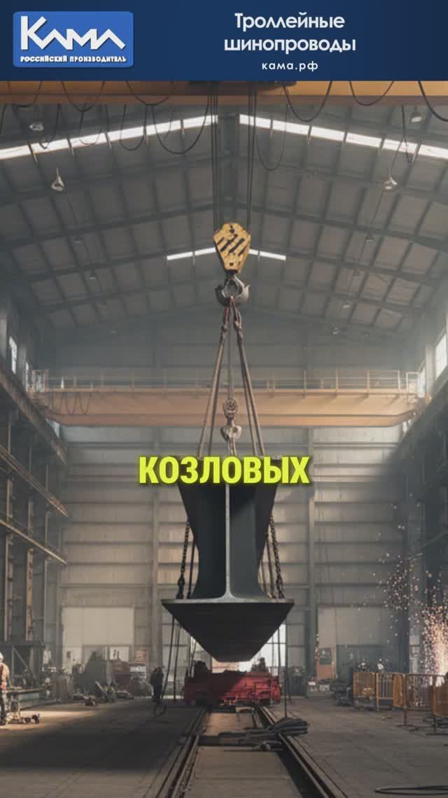 Когда нужен троллейный шинопровод с током до 1600А? #производство #краны #безопасность