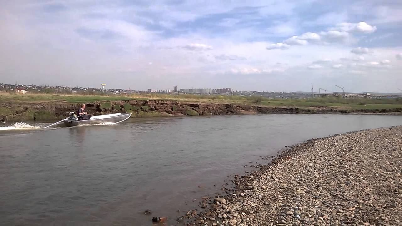 Мотор LONGTAIL 5,5 л.с. на лодке Русбот 38Jon