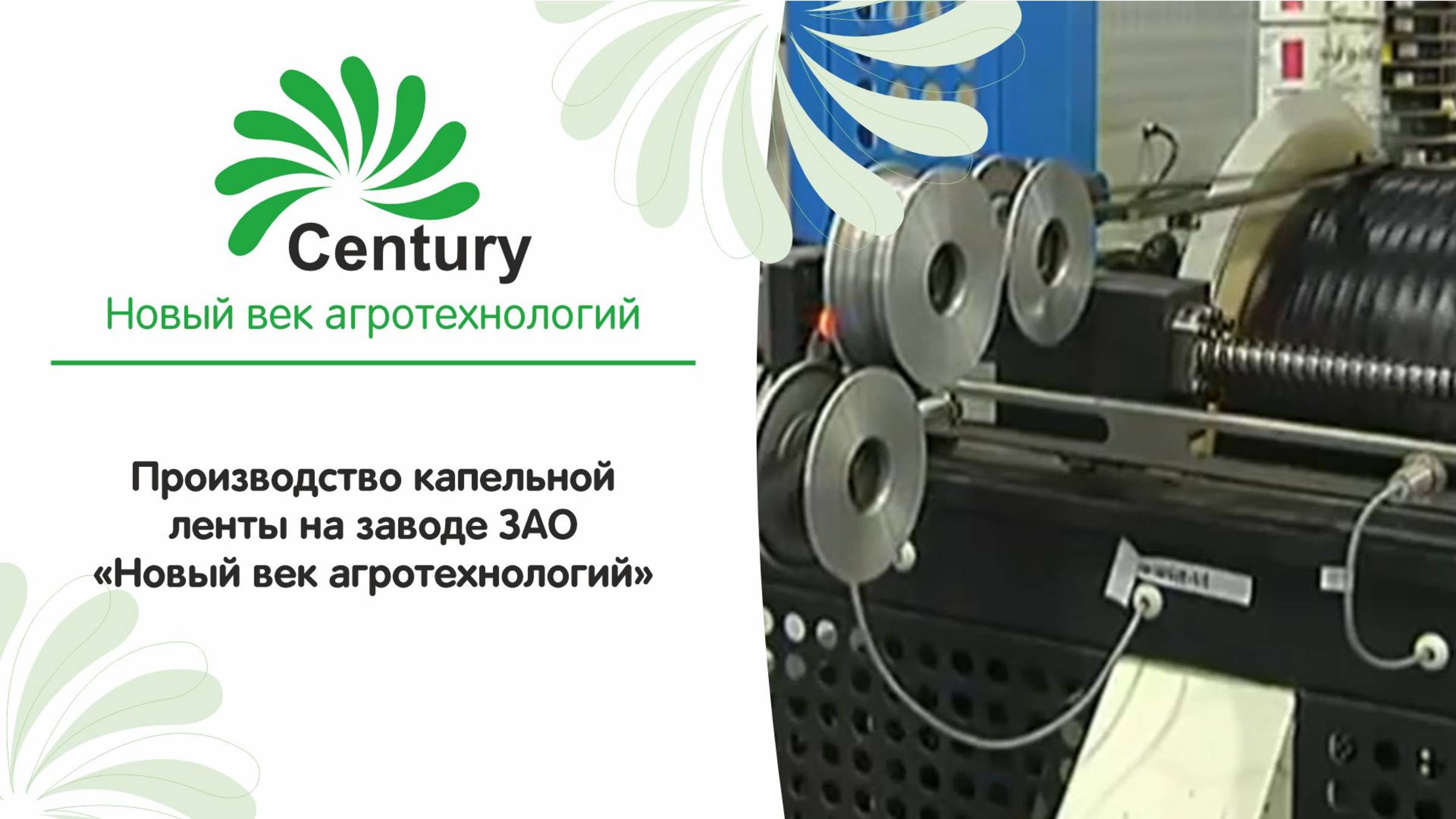На заводе компании ЗАО "Новый век агротехнологий" китайцами налажено производство капельной ленты