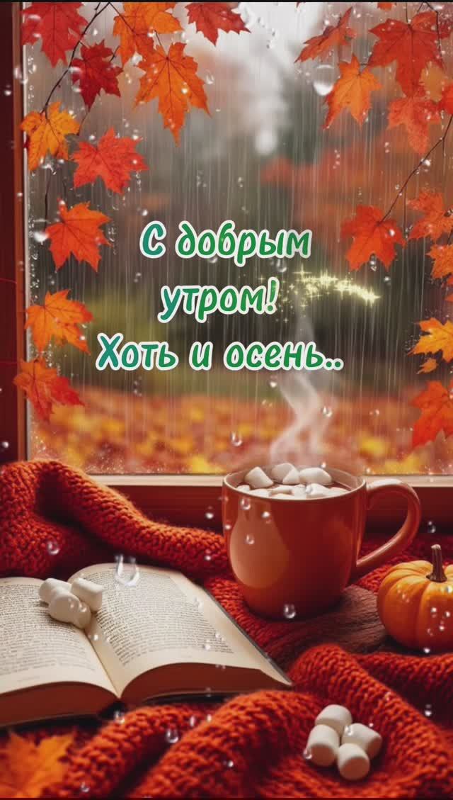 С добрым осенним утром! Красивая открытка с пожеланиями