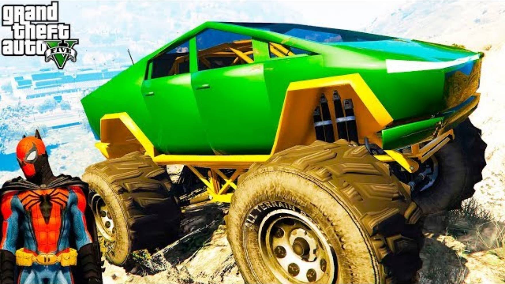 ГТА 5, ГОНЯЕМ НА МОНСТЕР ТРАКЕ И КИБЕРТРАКЕ ПО ГОРОДУ