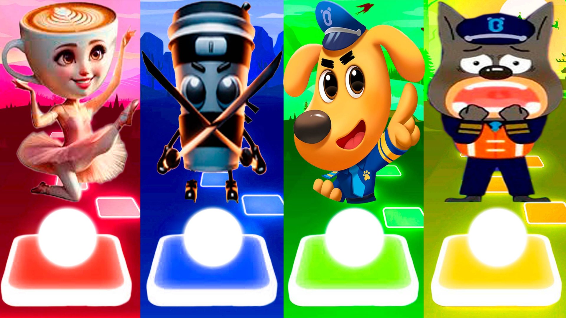 БАЛЕРИНА КАПУЧИНО 🆚 КАПУЧИНО АССАСИНО 🆚 ШЕРИФ ЛАБРАДОР 🆚 ЛАБРАДОР ШЕРИФ | Tiles Hop №209