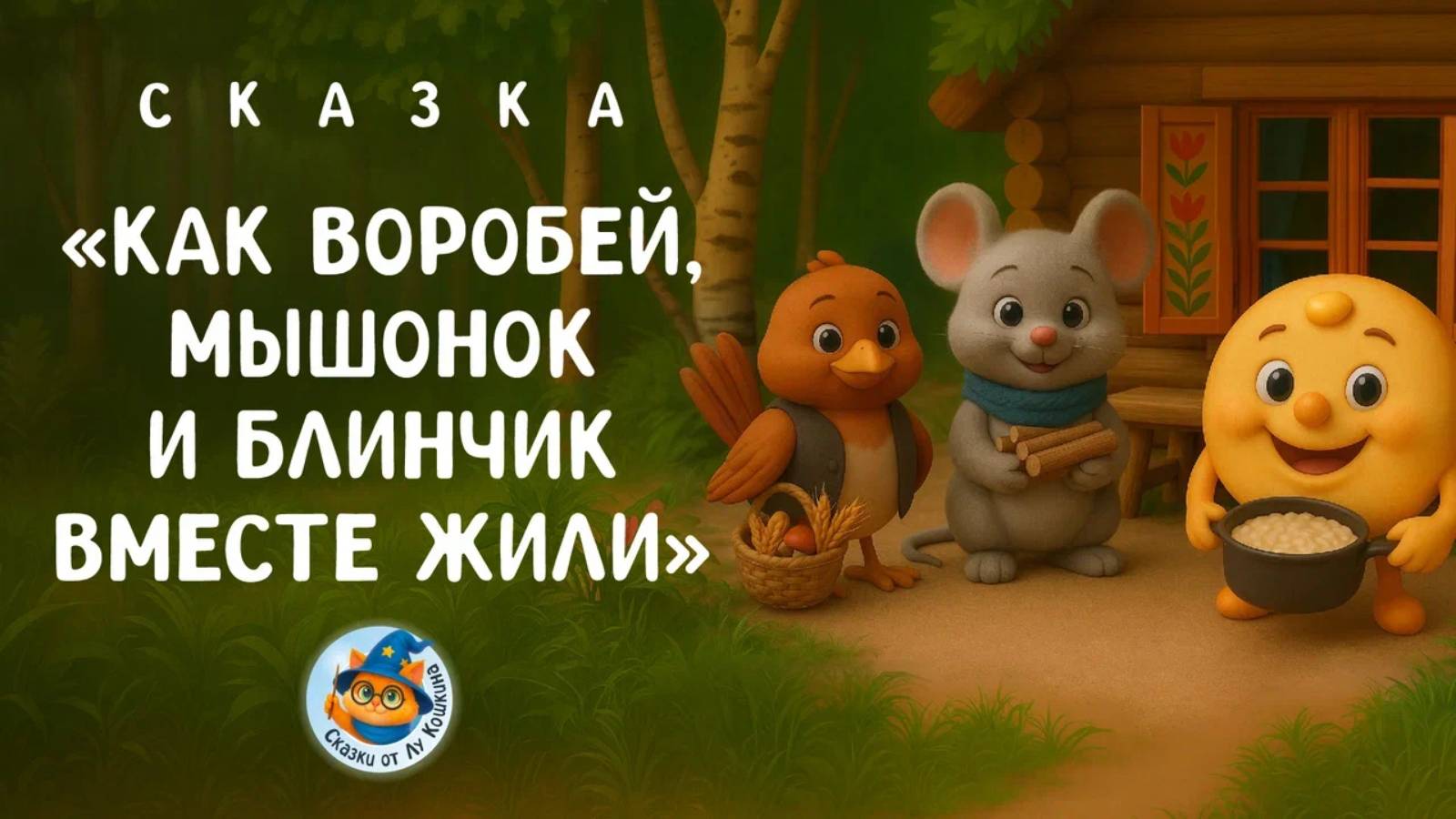 Как воробей, мышонок и блинчик вместе жили | Лу Кошкин