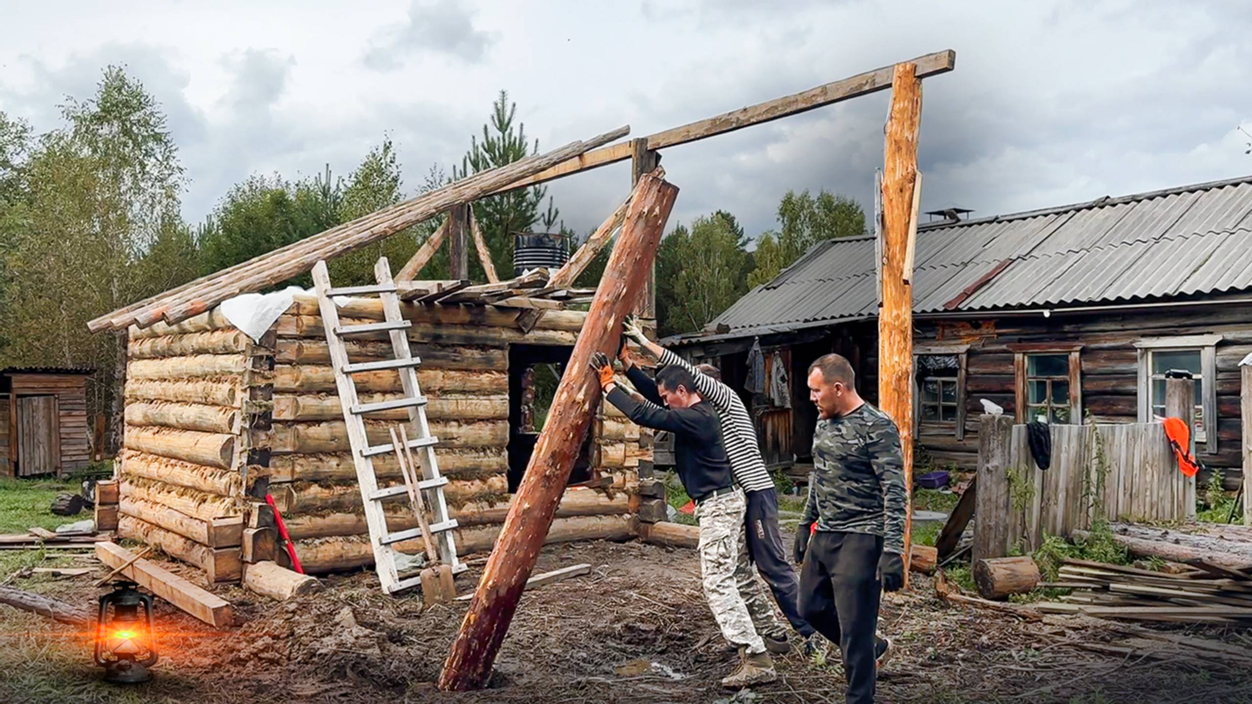 Построили новый дом в заброшенной деревне. Спасли охотников снова