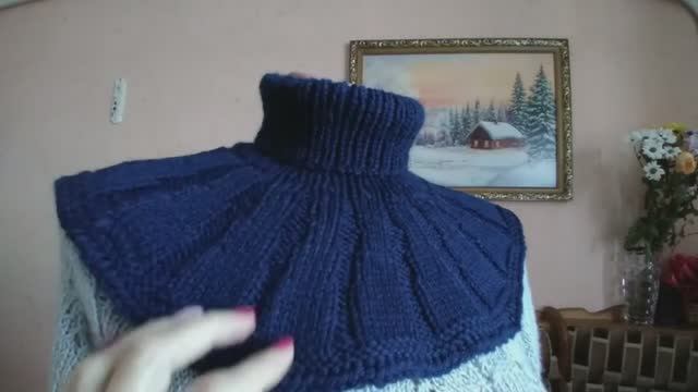 💥Манишка спицами💥воротник манишка// самая простая и удобная.