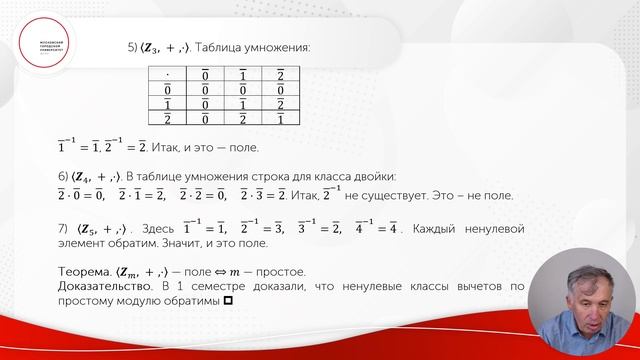 Кольца и поля. Комплексные числа