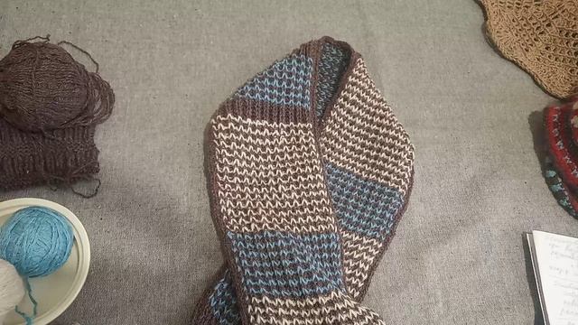 Шарфик английской резинкой ( безнакидной) Обзор.