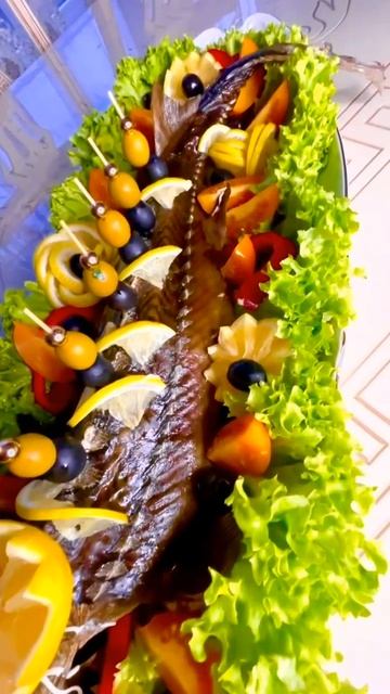 Рыбная тарелка.№3 Красивая подача осетра.