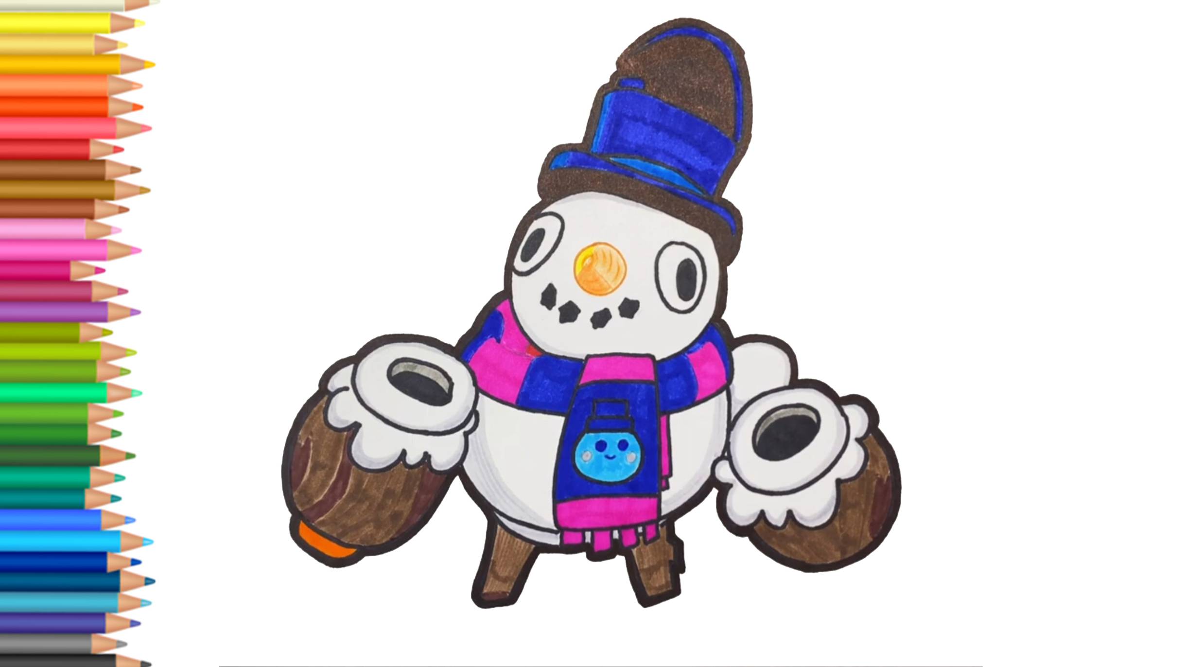 Как нарисовать Снеговика Тика из Бравл Старс⭐