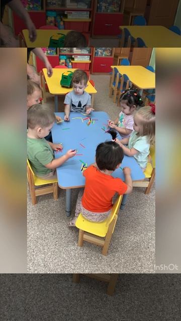 Занятие с цветными палочками .