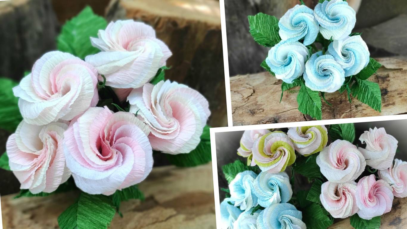 Маленькие цветочки из гофрированной бумаги просто и быстро своими руками.