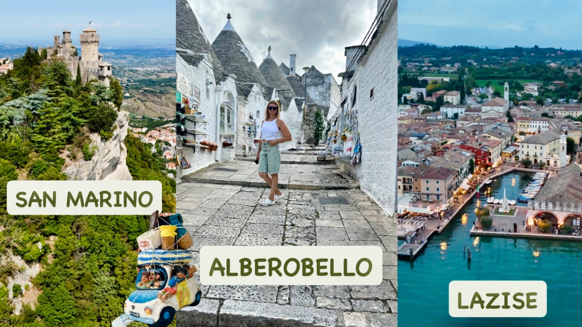 Отпуск в Италии 2025 🇮🇹 Альберабелло, Сан-Марино,Лацизе на озере Гарда /аэросъёмка /ужин с друзья