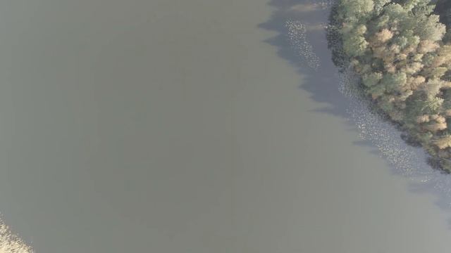 Красивая съемка с квадрокоптера. Полет квадрокоптера над озером.
