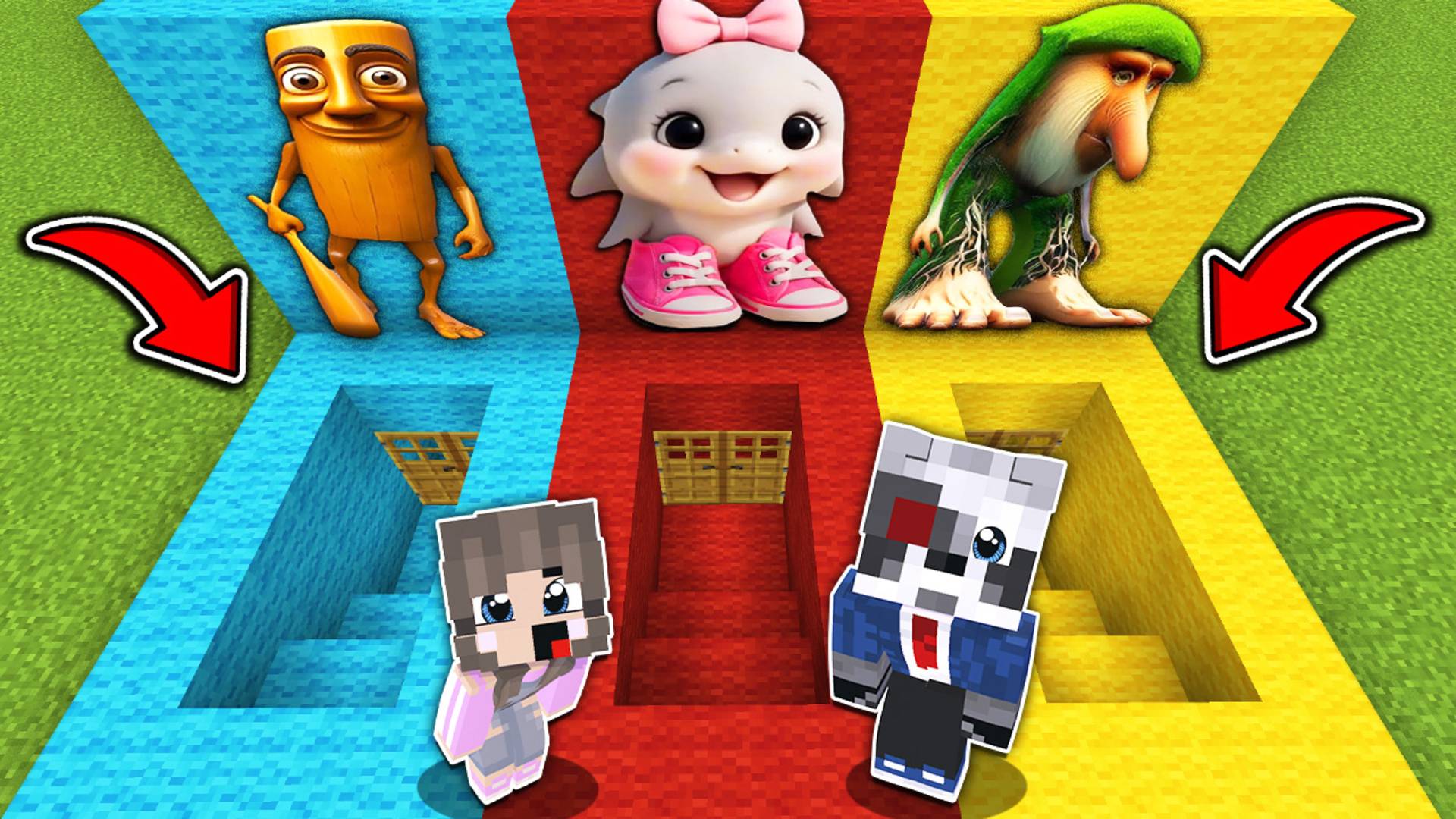 Выбери ПРАВИЛЬНЫЙ СЕКРЕТНЫЙ ПОДВАЛ БРЕЙНРОТ ЖИВОТНЫЕ в МАЙНКРАФТ АНИМАЦИЯ ТУНГ ТУНГ СУХУР MINECRAFT