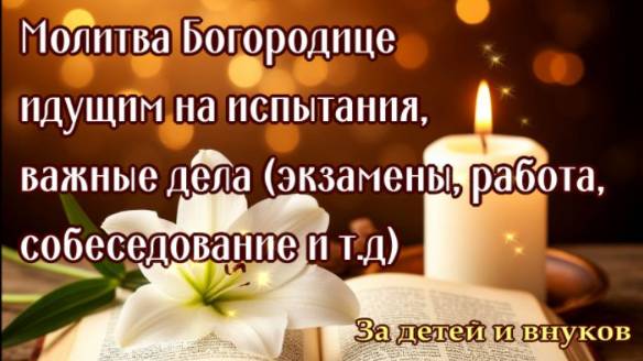 ПЕРЕД ВАЖНЫМИ ДЕЛАМИ БОГОРОДИЦЕ (ЭКЗАМЕН, УСТРОЙСТВО НА РАБОТУ, СОБЕСЕДОВАНИЕ и т.д.)