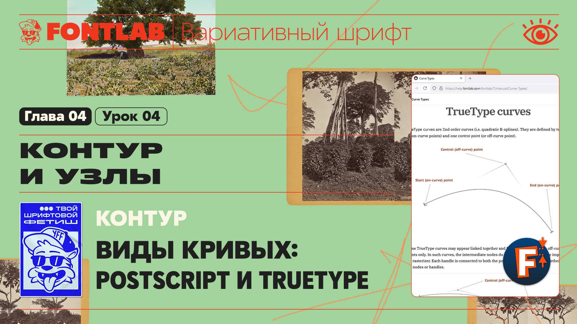 ДВШ 04-04 Контур – Виды кривых, PostScript (PS) и TrueType (TT) – Урок Fontlab