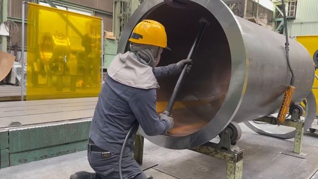 【製造業】巨大配管のフランジ取り付け作業をお見せします