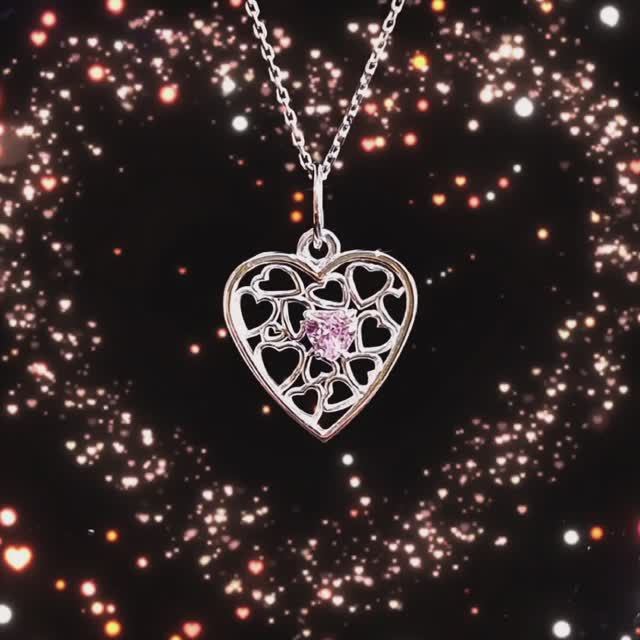 Кулон сердце с аметистом (серебро). Авторская модель S&h