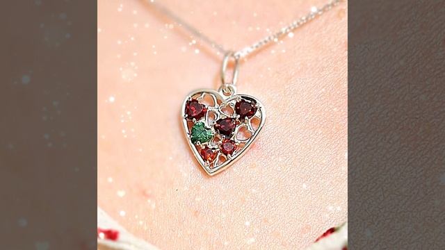 Серебряный кулон сердечко с камнями. Отличный подарок своим близким. Новая модель! Доставка
