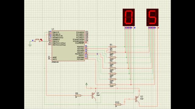 Динамическая индикация на семисегментных индикаторах.