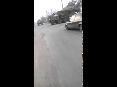 29 11 2014 Мариуполь колонна военной техники УРАГАН!!
