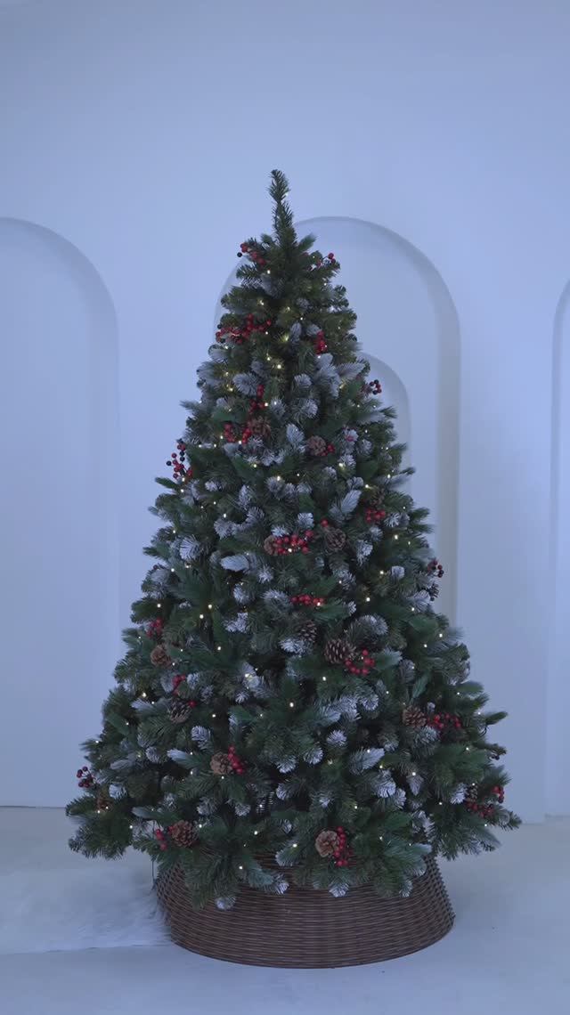 Обзор на искусственную сосну "Очарование" из комбинированной хвои (Леска+ПВХ) с LED и без, ЕлкиТорг