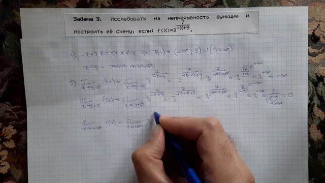 Исследование функции f(x) на непрерывность