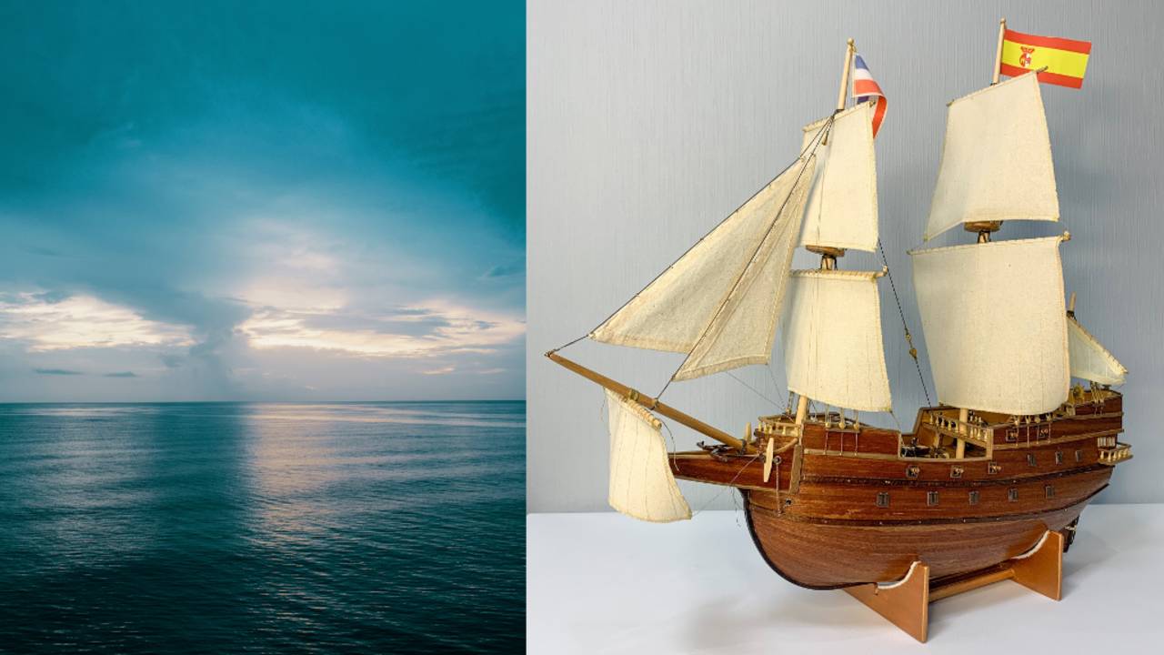 Модель парусника из дерева Sun Martin