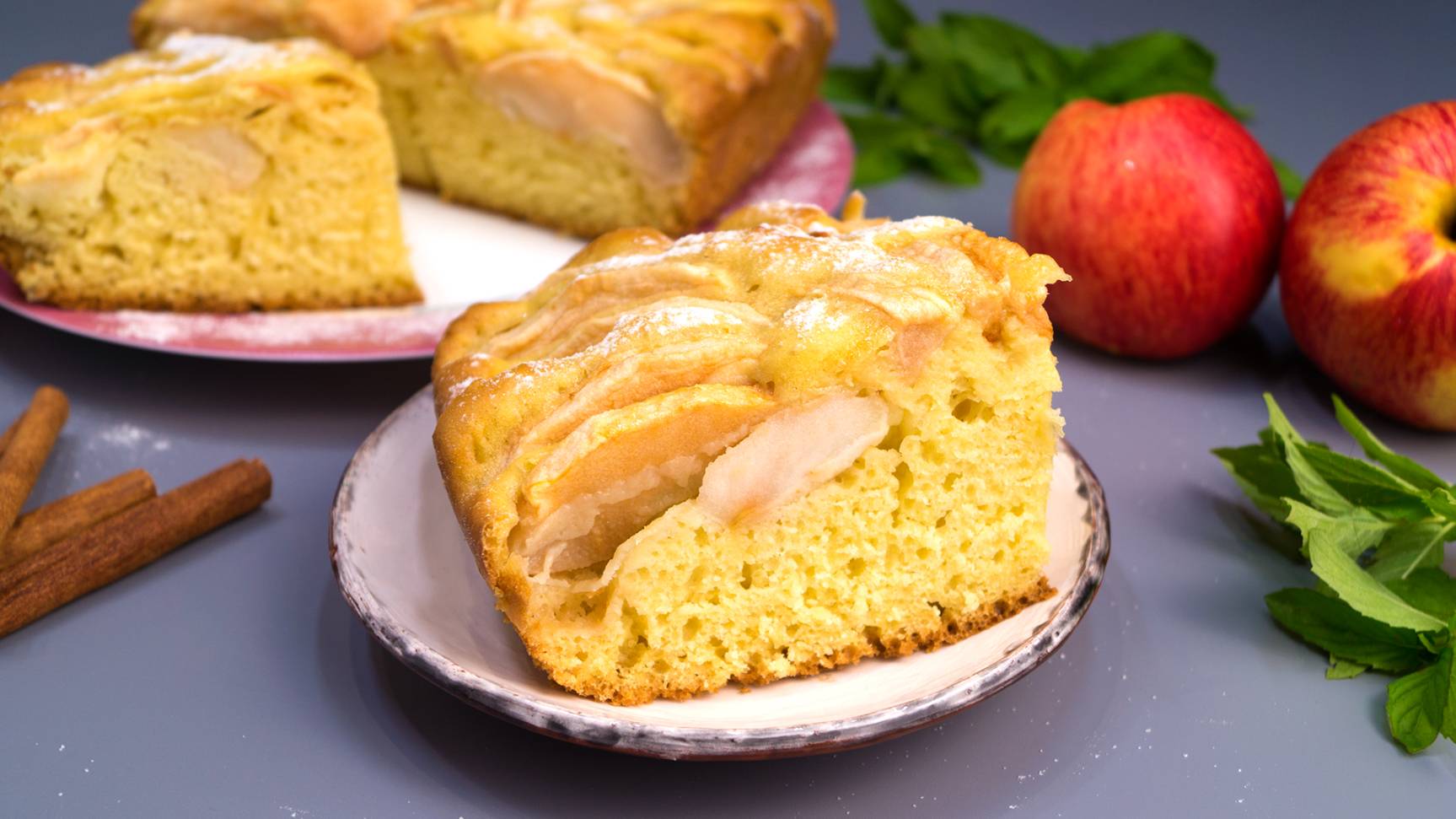 Пышный яблочный пирог на кефире в духовке. Простой рецепт вкусного пирога с яблоками к чаю.