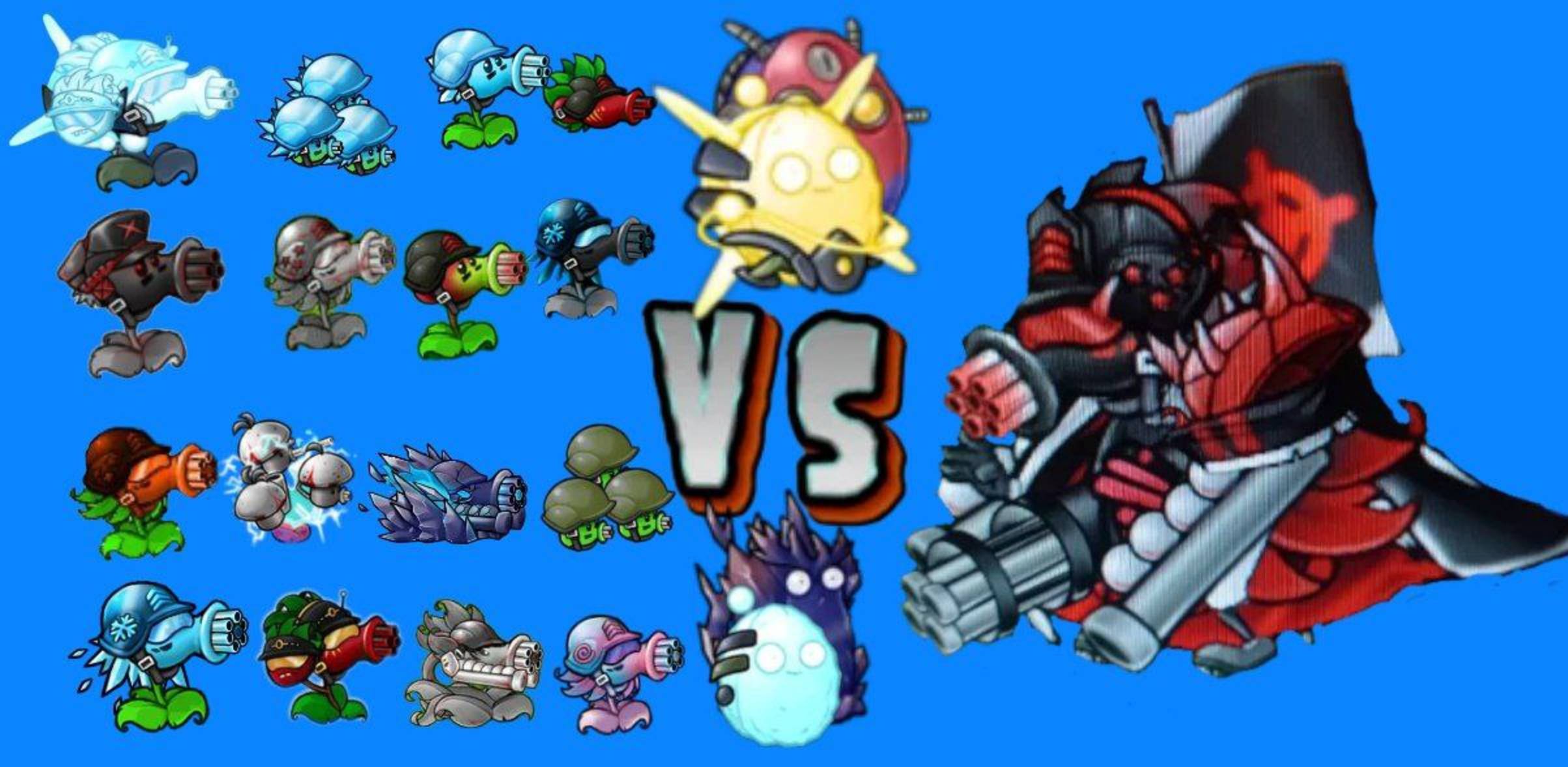 Мини босс железно-мётный футболист против пулеметных и ураганных растений