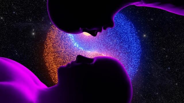 Зацикленный эзотерический футаж, медитация Инь-Янь на фоне космоса