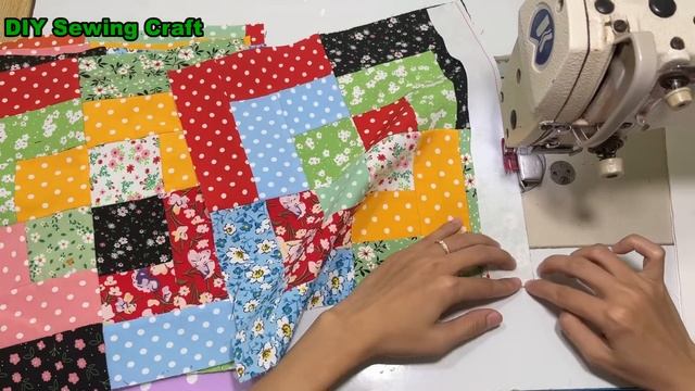 Не выбрасывайте обрезки! Шьем яркий пэчворк-квилт из остатков ткани