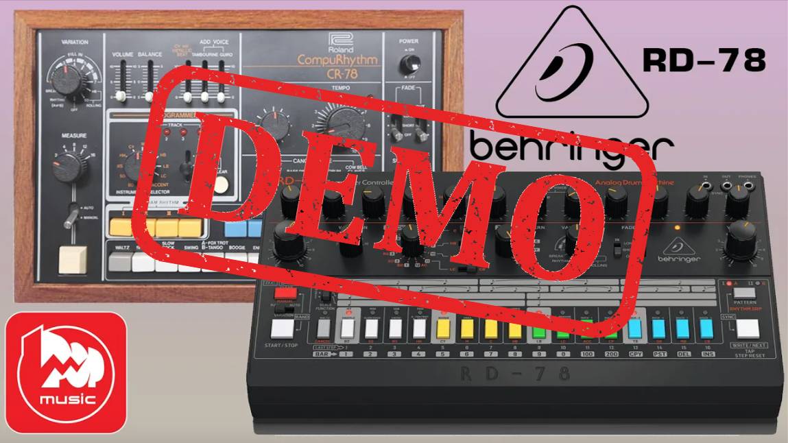 Аналоговая драм-машина Behringer RD-78 - краткая демонстрация звучания