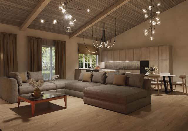 Дизайн кухни-гостиной частного дома