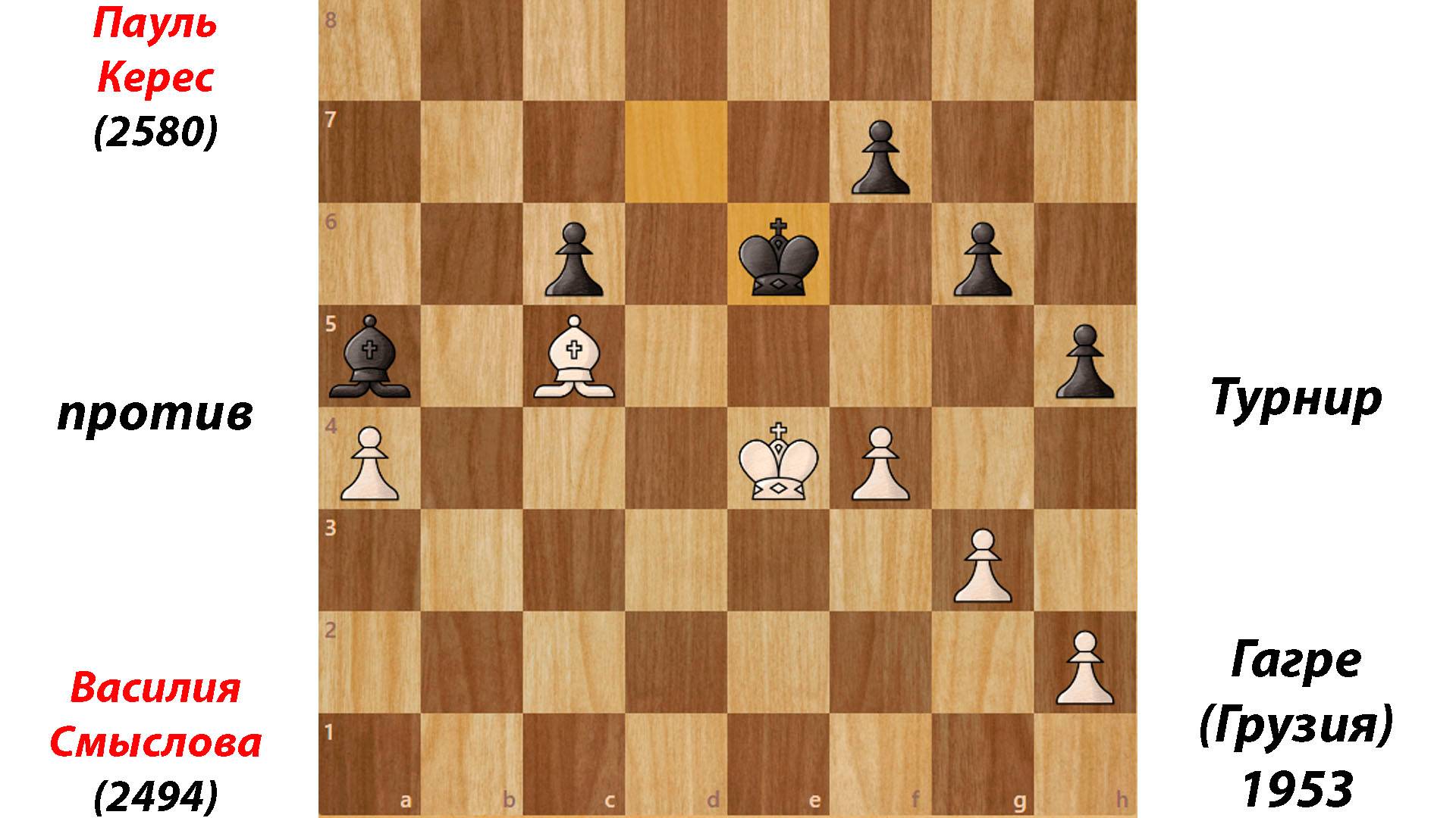 Пауль Керес против Василия Смыслова. Гагра (Грузия), 1953.